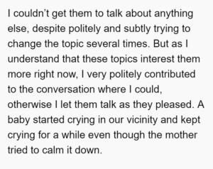 "AITA for ignoring a crying baby (with it’s mother present) in a ...