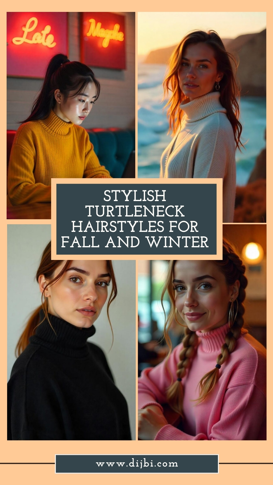 Stylish Turtleneck Hairstyles for Fall and Winter - Dijbi
